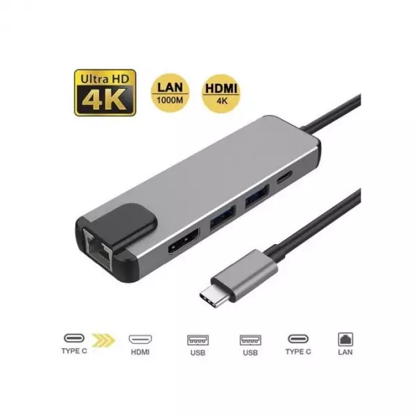 HUB USB Type C 5-en-1 - Media-shopping.ma