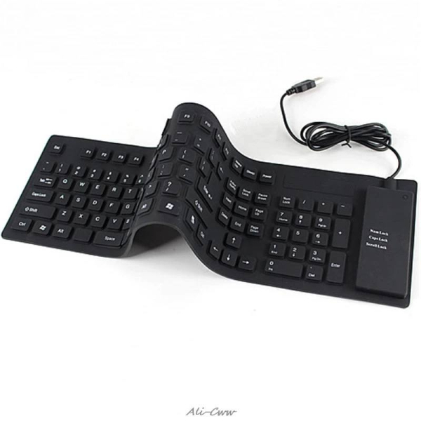 Clavier USB Portable, Flexible et Pliable en Caoutchouc Pour PC - Media ...
